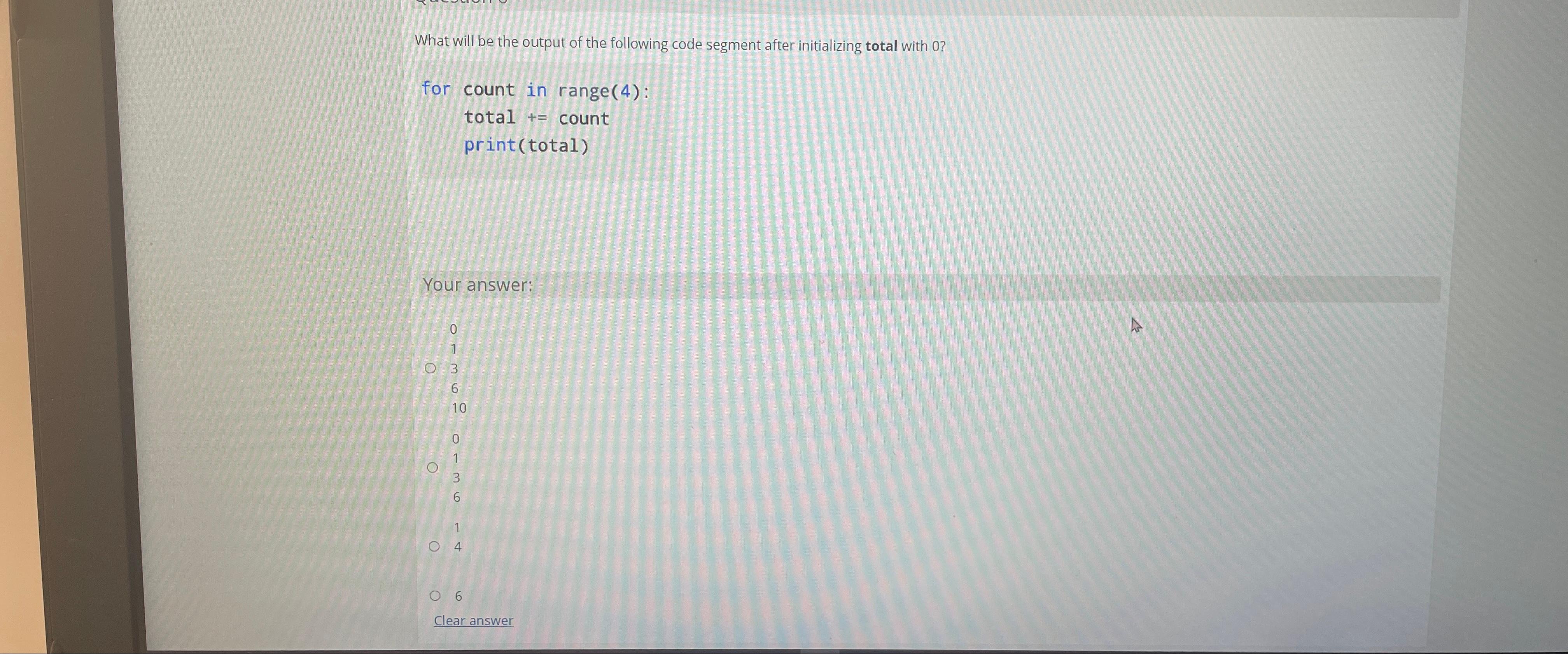 Solved What will be the output of the following code segment | Chegg.com