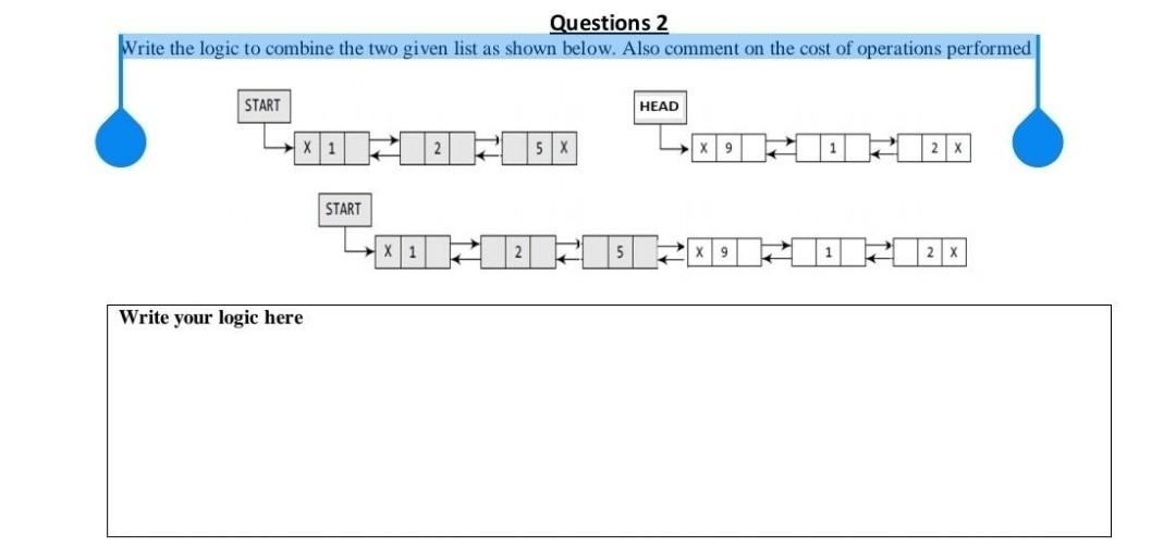 Solved Questions 2 Write the logic to combine the two given | Chegg.com