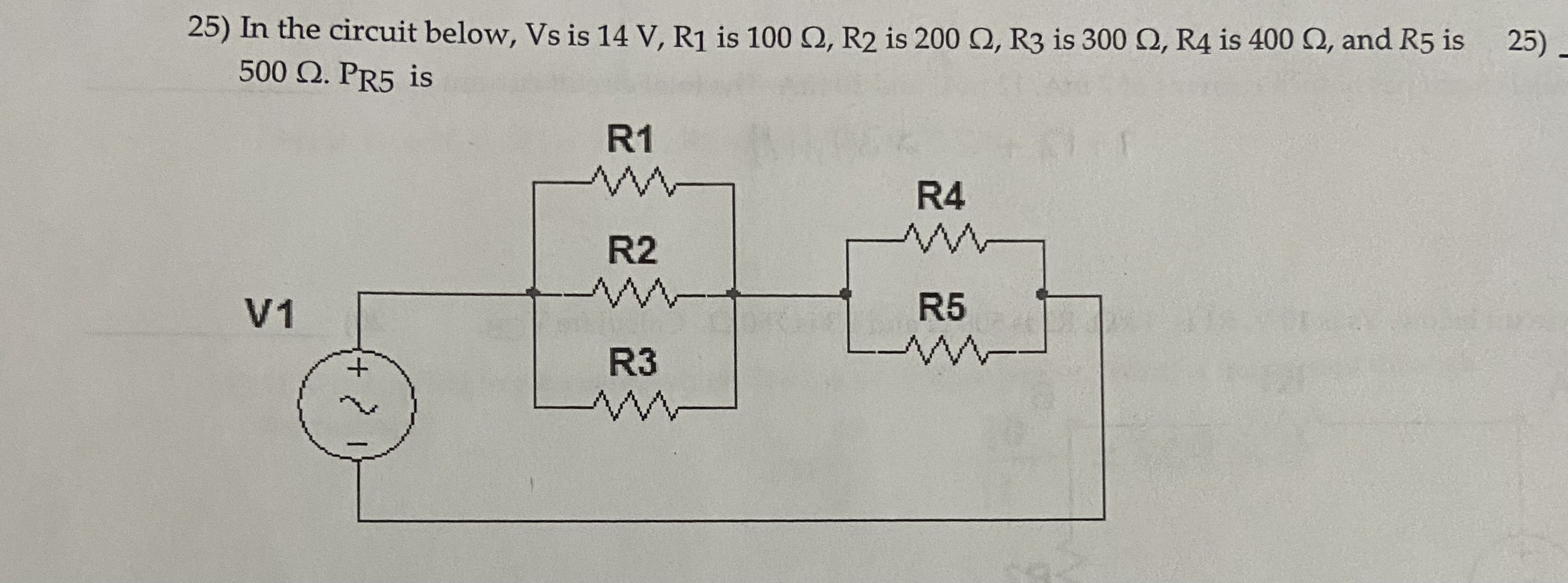 Solved In the circuit below, Vs is 14V,R1 ﻿is 100Ω,R2 ﻿is | Chegg.com