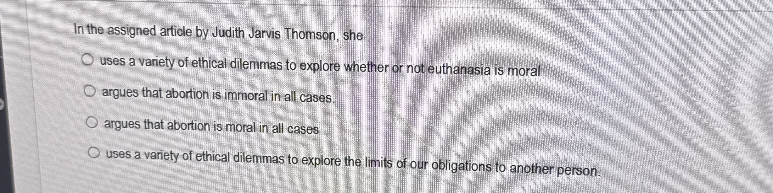 High Quality SOLUTION In the assigned article by Judith Jarvis Thomson, | Chegg.com