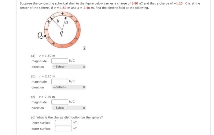 Solved Suppose the conducting spherical shell in the figure | Chegg.com