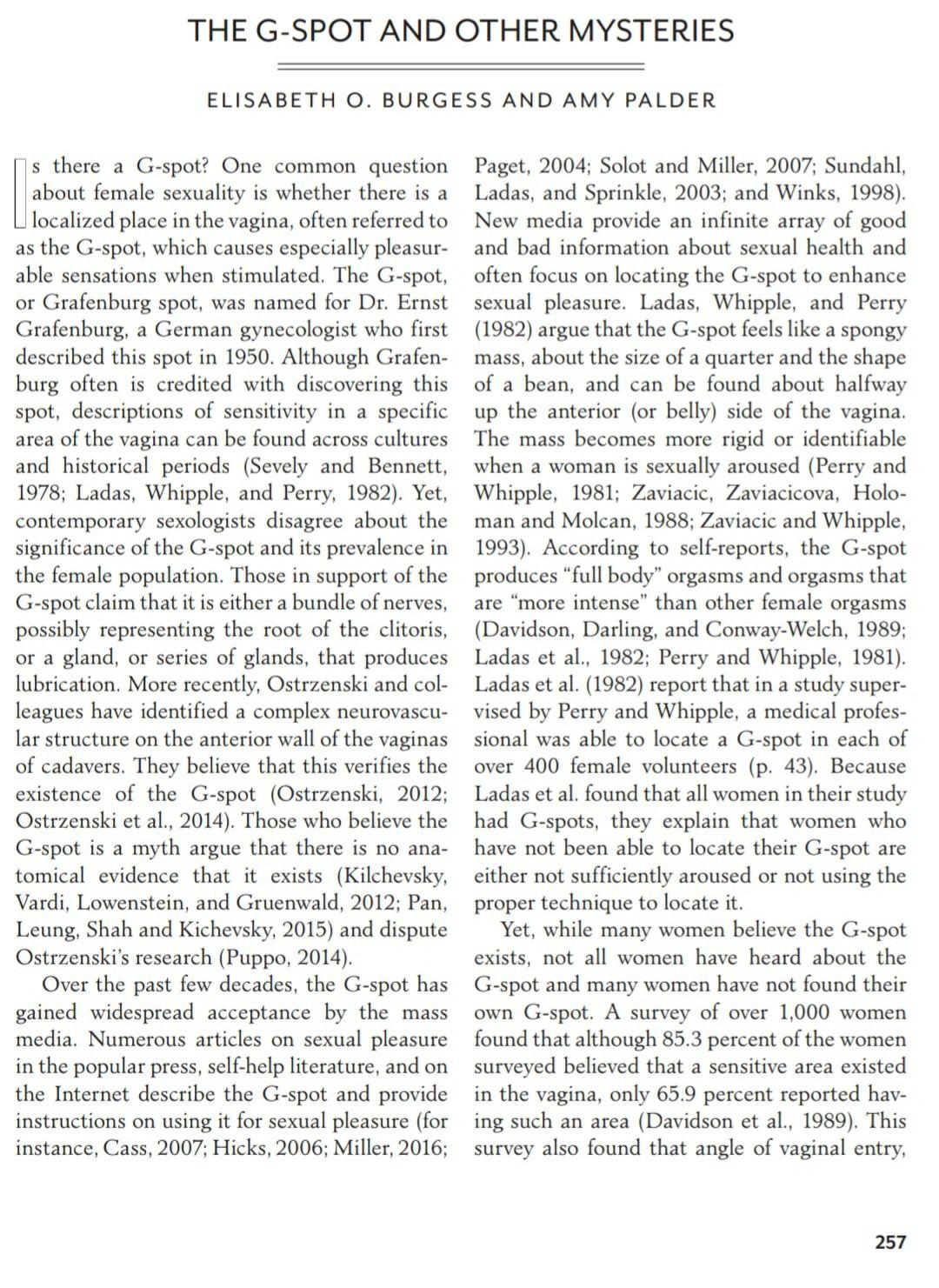 THE G-SPOT AND OTHER MYSTERIES ELISABETH O. BURGESS | Chegg.com