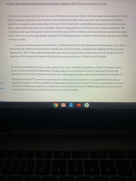 Solved Answer the questions following the fact pattern using | Chegg.com