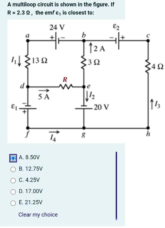 Solved A multiloop circuit is shown in the figure. If R = | Chegg.com