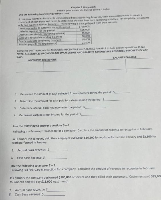 Solved Chapter 3 Homework Submit your answers in Canvas | Chegg.com