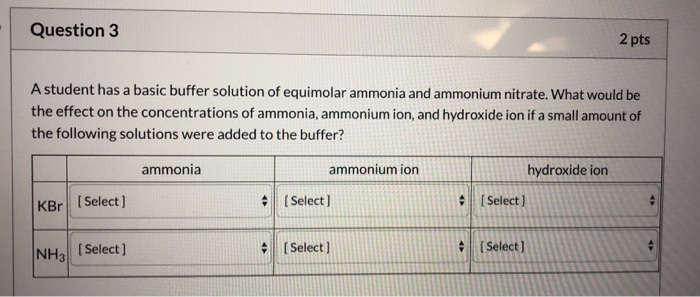 Solved A student has a basic buffer solution of equimolar | Chegg.com