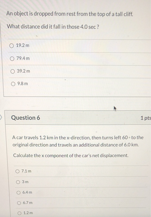 Solved An object is dropped from rest from the top of a tall | Chegg.com