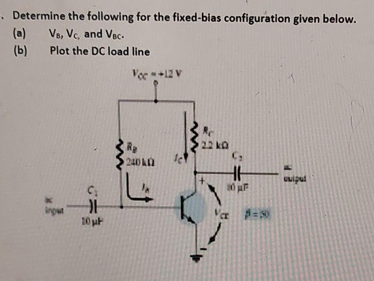 Solved Determine the following for the fixed-bias | Chegg.com