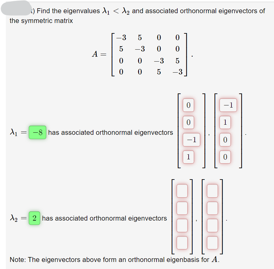 Solved i) ﻿Find the eigenvalues λ1