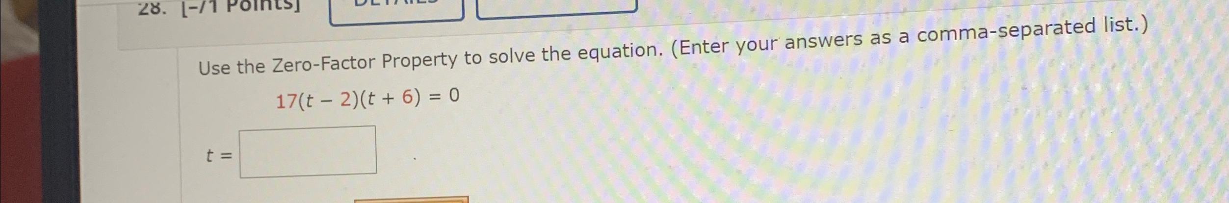 Solved Use the Zero-Factor Property to solve the equation. | Chegg.com