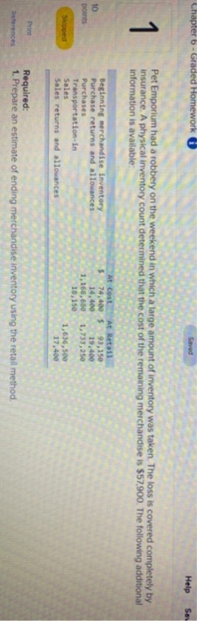 Solved Chapter 6 - Graded Homework Saved Help Sas 1 Pet | Chegg.com Solved Chapter 6 - Graded Homework Saved Help Sas 1 Pet | Chegg.com