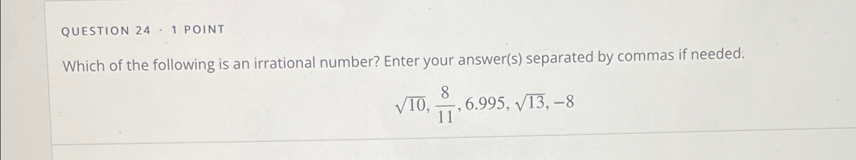 Solved QUESTION 24*1 ﻿POINTWhich of the following is an | Chegg.com