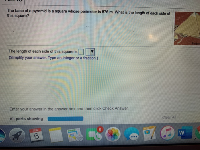 Solved The base of a pyramid is a square whose perimeter is | Chegg.com