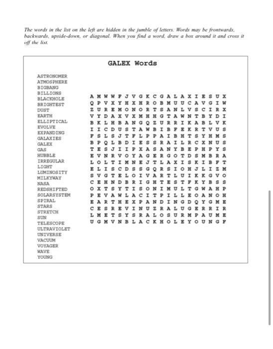 Solved The words in the list on the left are hidden in the | Chegg.com