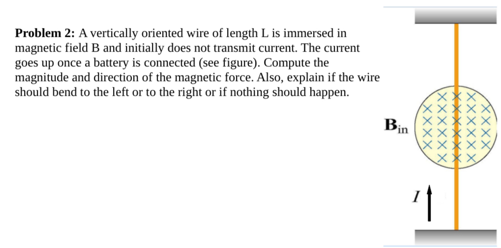 Solved Problem 2: A vertically oriented wire of length L ﻿is | Chegg.com