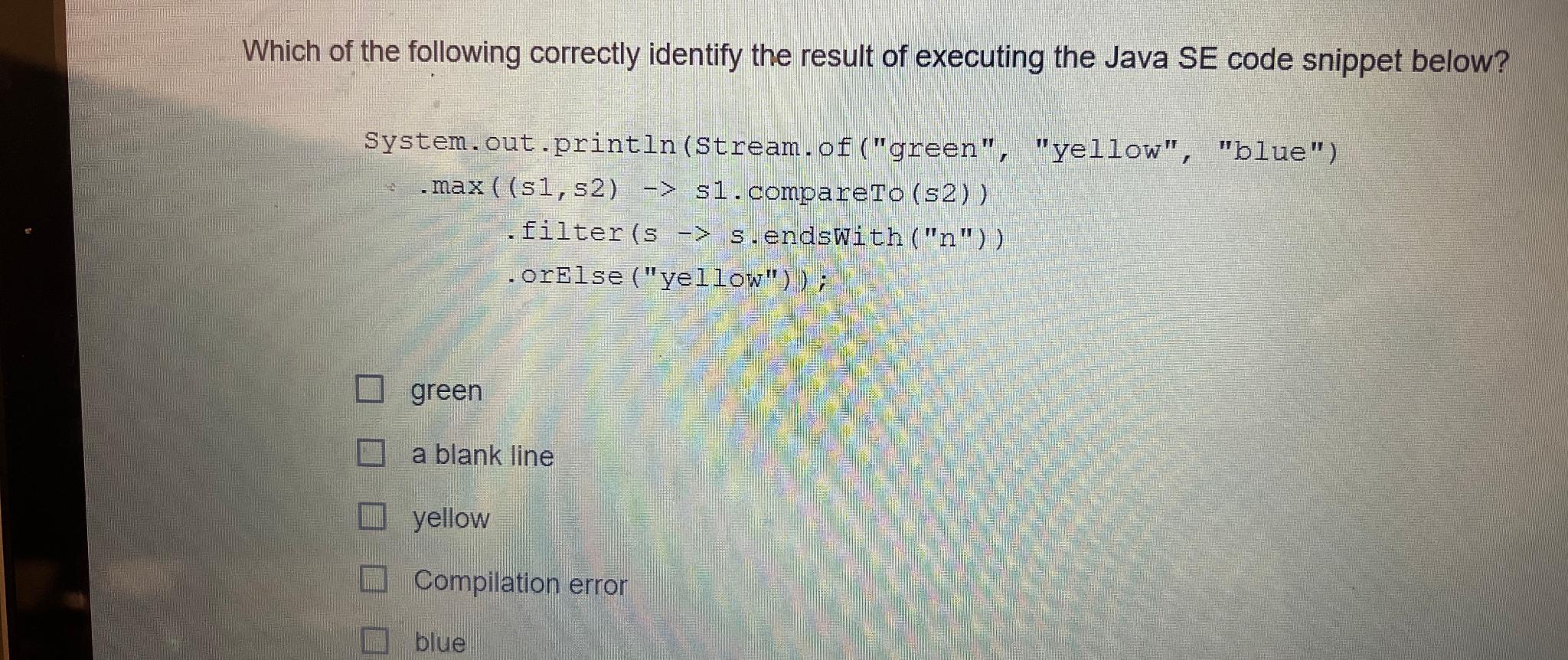 Solved Which of the following correctly identify the result | Chegg.com