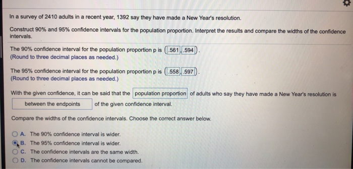 Solved In a survey of 2410 adults in a recent year, 1392 say | Chegg.com