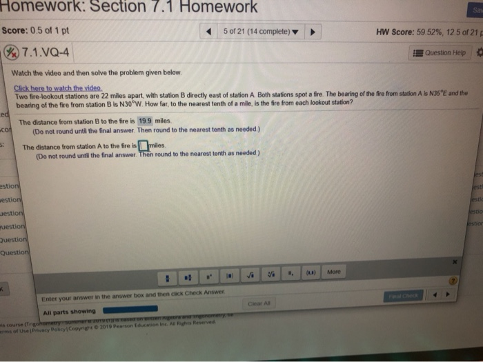 Solved Homework Section 7 1 Homework Score 0 5 Of 1 Pt 5