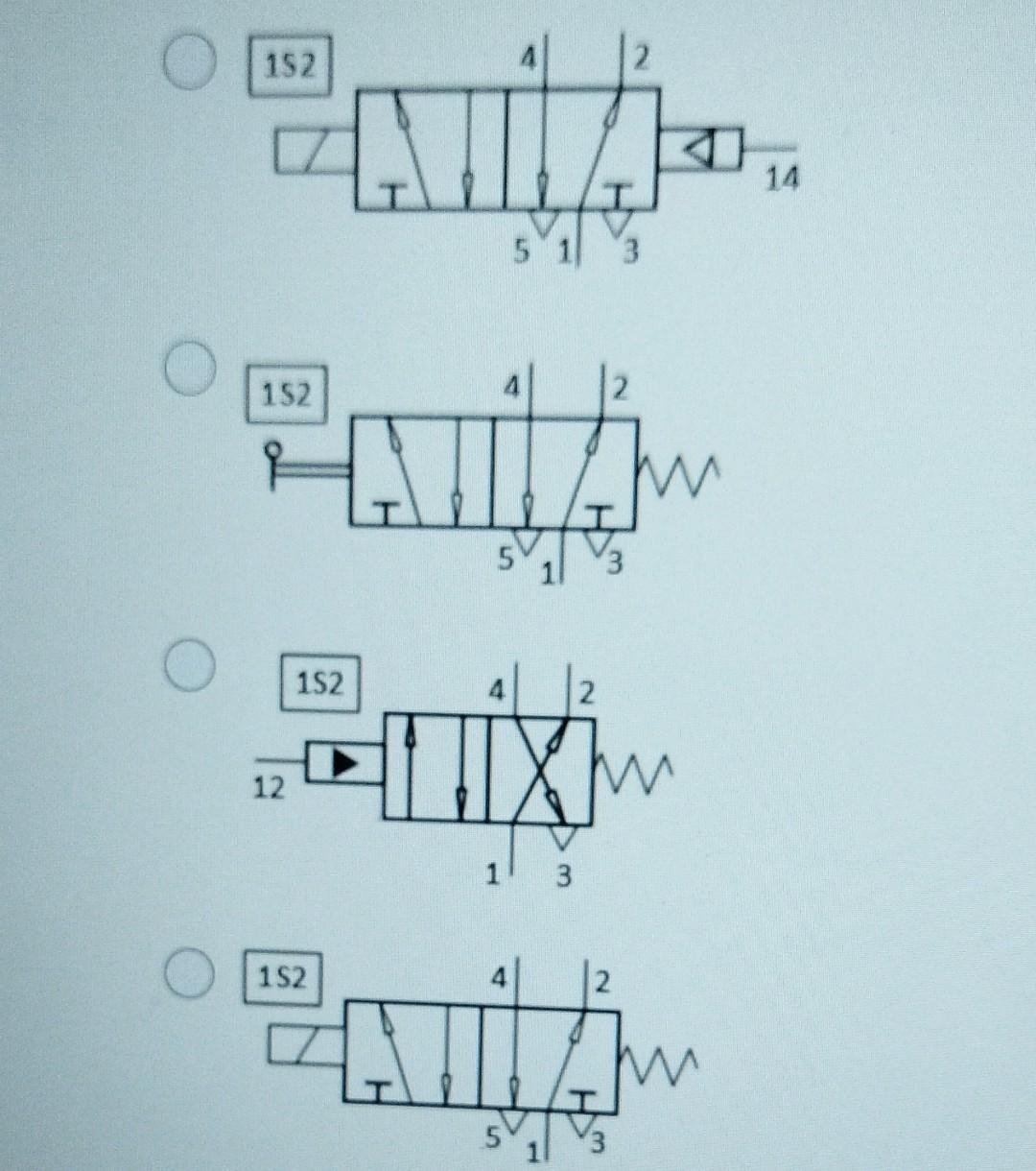 Solved Select the symbol for a 5/2-way, memory valve. | Chegg.com