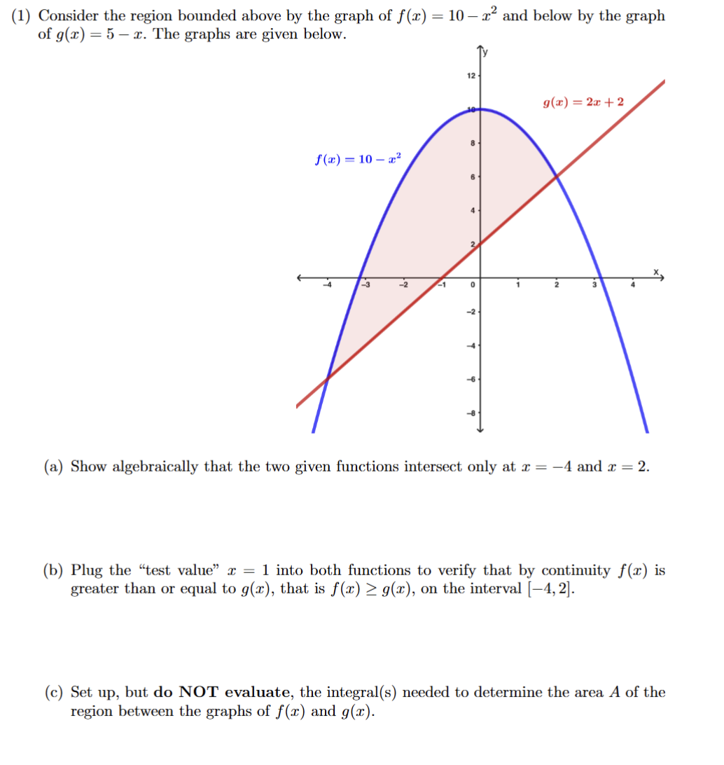 [Solved]: (1) Consider the region bounded above by the graph