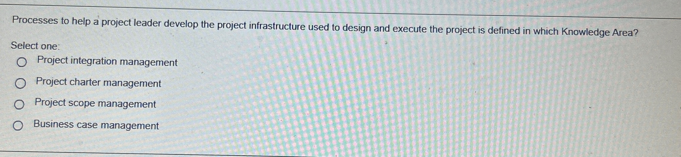 Solved Processes to help a project leader develop the | Chegg.com
