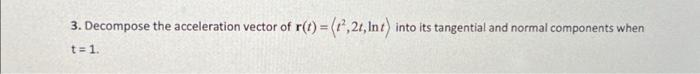 Solved 3. Decompose the acceleration vector of | Chegg.com