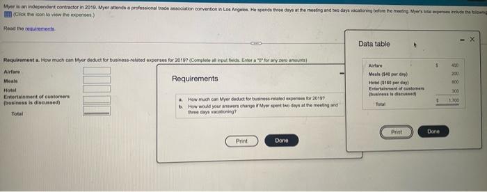 Solved Myer is an independent contractor in 2019. Myer | Chegg.com