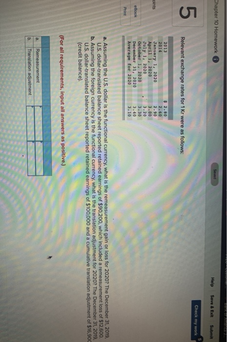 Solved Save & Exit Submit 5 Check my work The following | Chegg.com