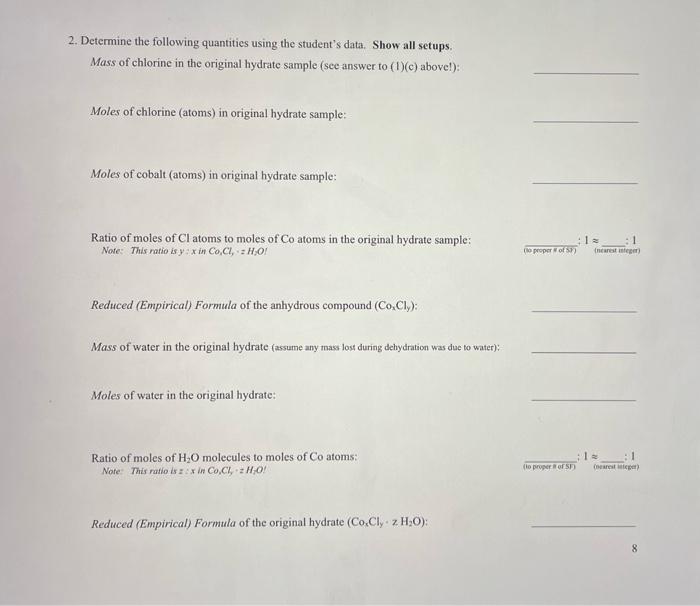 Solved Name: Prelab: Determination of the (Empirical) | Chegg.com