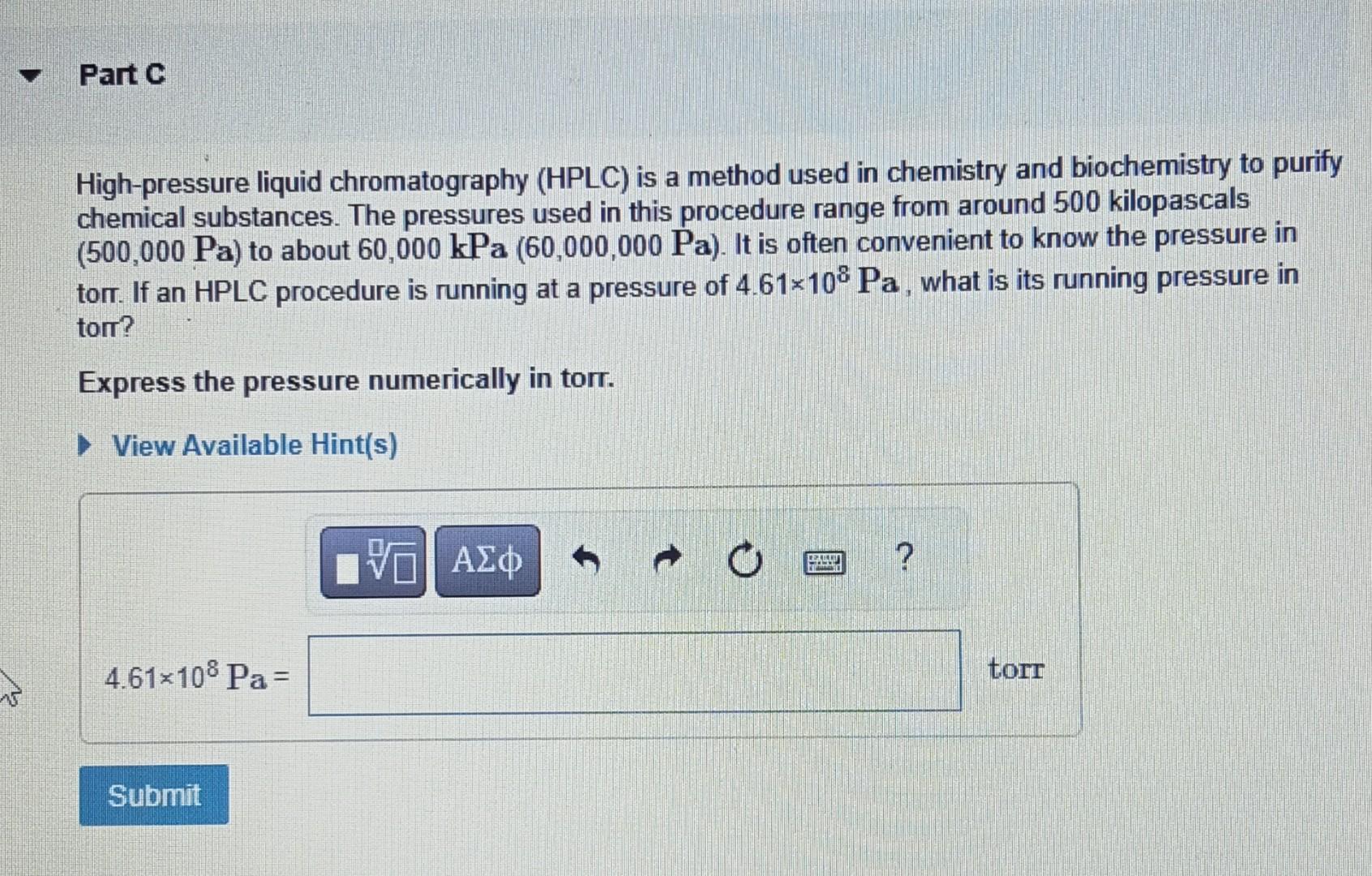 Solved High-pressure liquid chromatography (HPLC) is a | Chegg.com