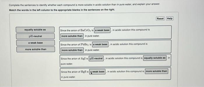 Solved Complete the sentences to identify whether each | Chegg.com