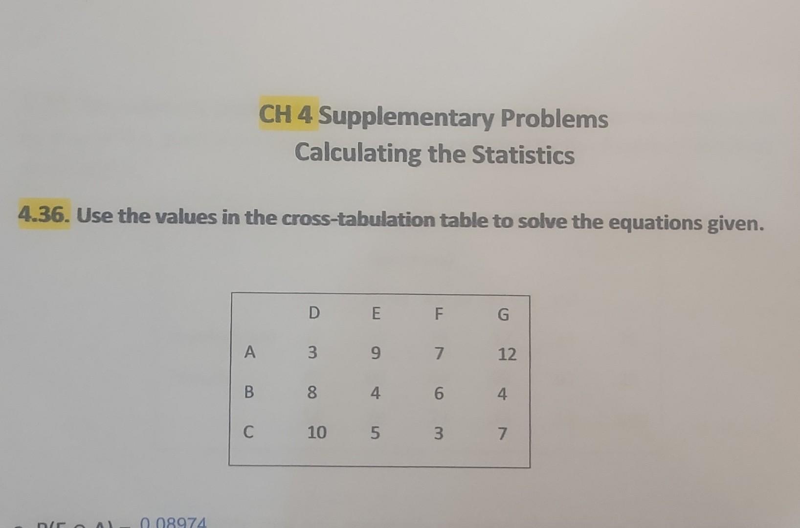 Solved CH 4 Supplementary Problems Calculating the | Chegg.com