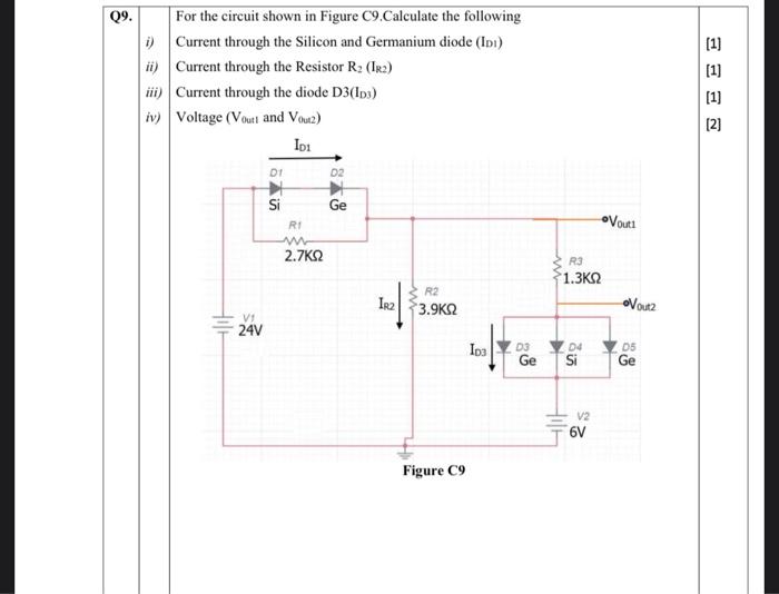 Solved 09. For the circuit shown in Figure C9.Calculate the | Chegg.com