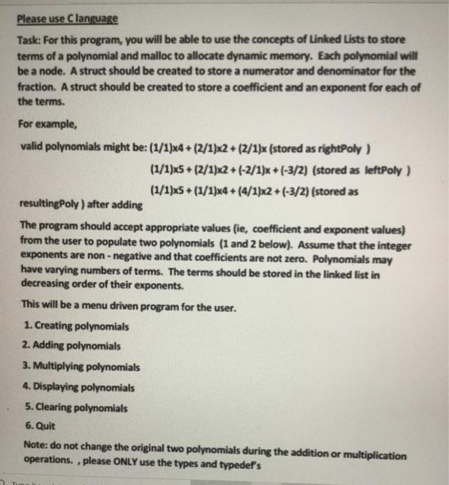 Solved Please Use Clanguage Task For This Program You Will 7977