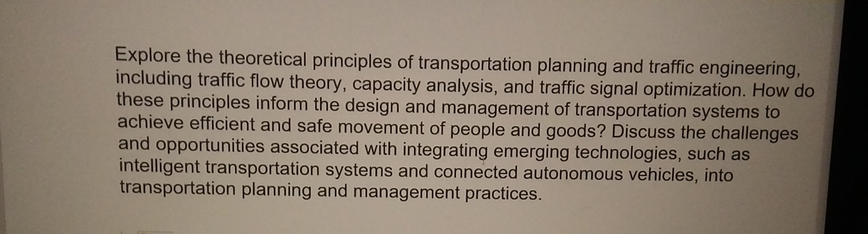 Solved Explore the theoretical principles of transportation | Chegg.com