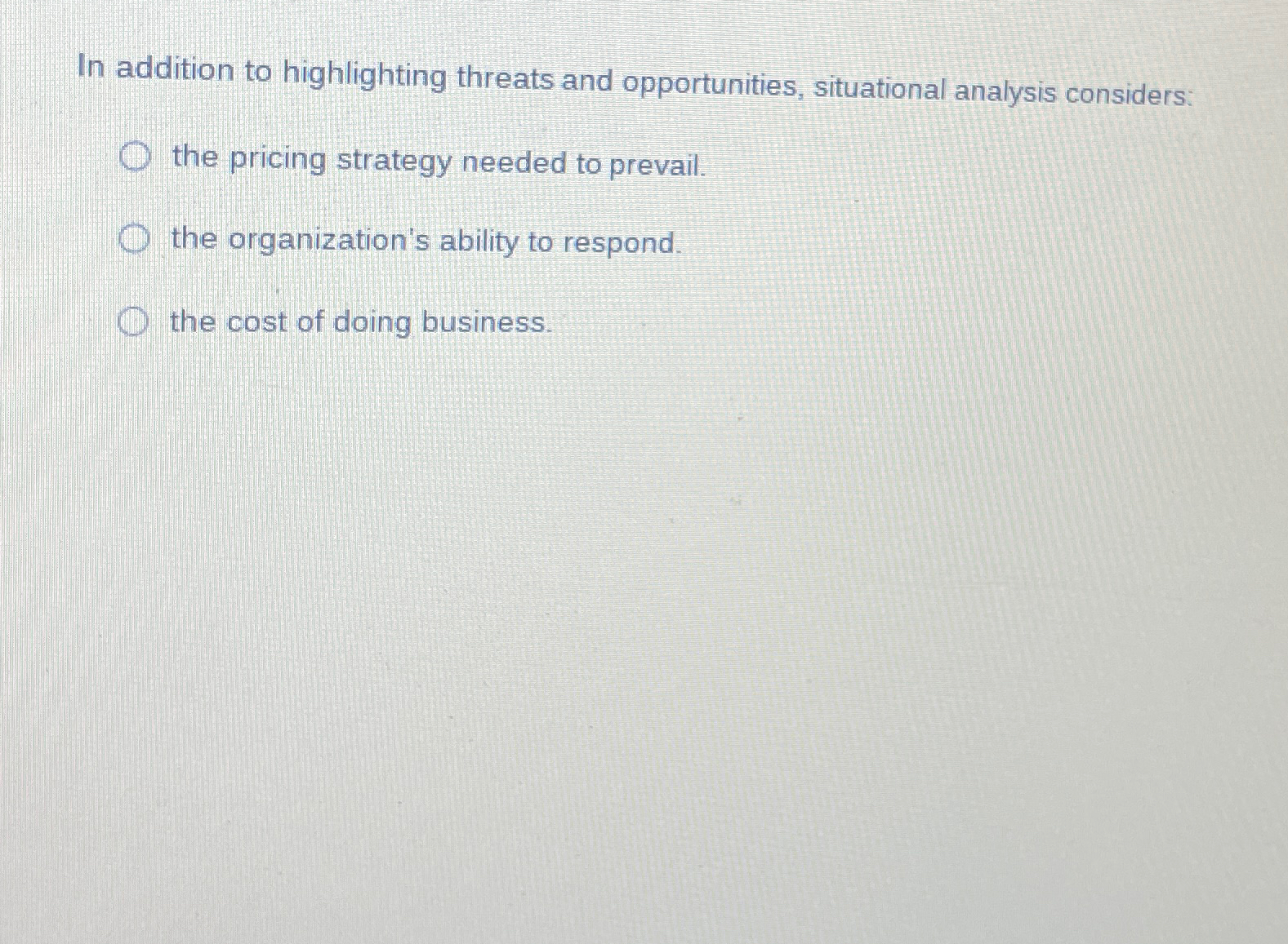 Solved In addition to highlighting threats and | Chegg.com