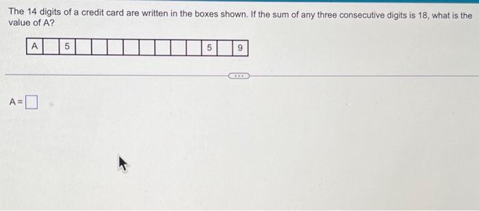 Solved The 14 digits of a credit card are written in the | Chegg.com