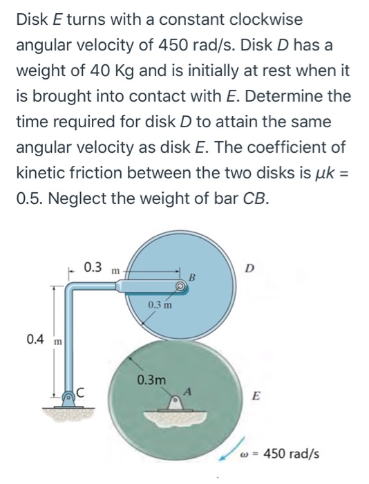 Solved Disk E turns with a constant clockwise angular | Chegg.com