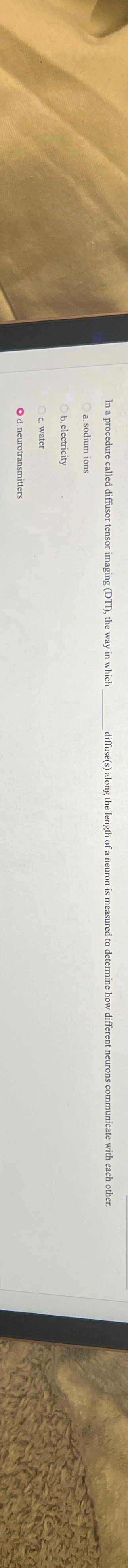 Solved In a procedure called diffusor tensor imaging (DTI), | Chegg.com