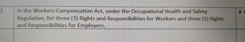 Solved In the Workers Compensation Act, under the | Chegg.com