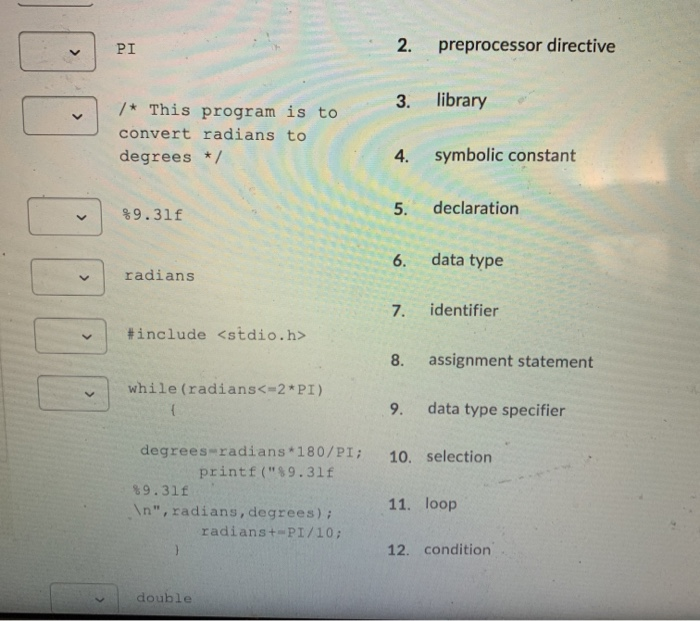 Solved PI 2. preprocessor directive > 3. library