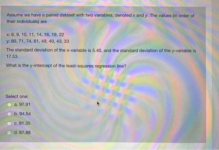 Solved Assume we have a paired dataset with two variables, | Chegg.com