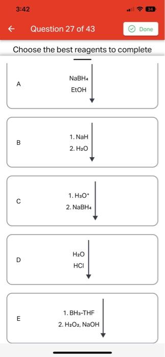 Solved Choose the best reagents to complete the reaction | Chegg.com