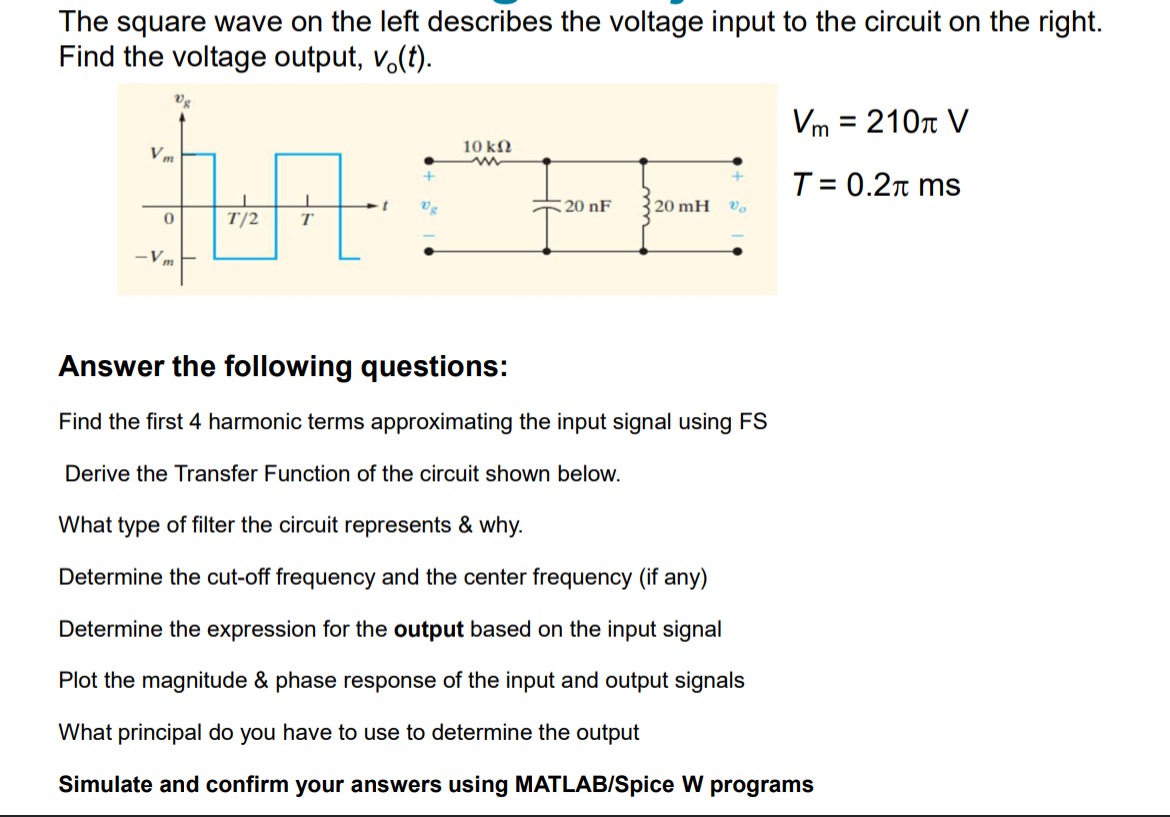 Solved The square wave on the left describes the voltage | Chegg.com