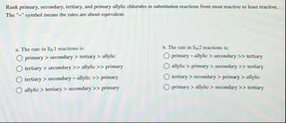 Solved Rank primary, secondary, ﻿tertiary, and primary | Chegg.com