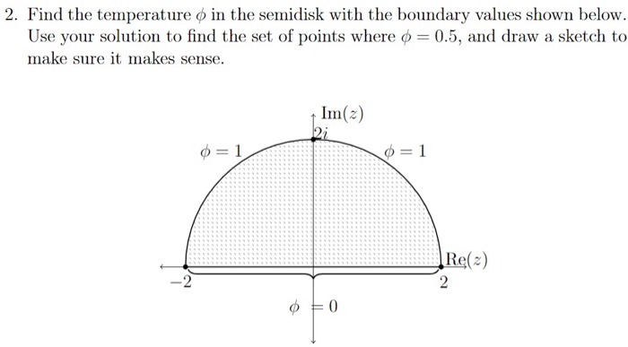 2. Find the temperature o in the semidisk with the | Chegg.com