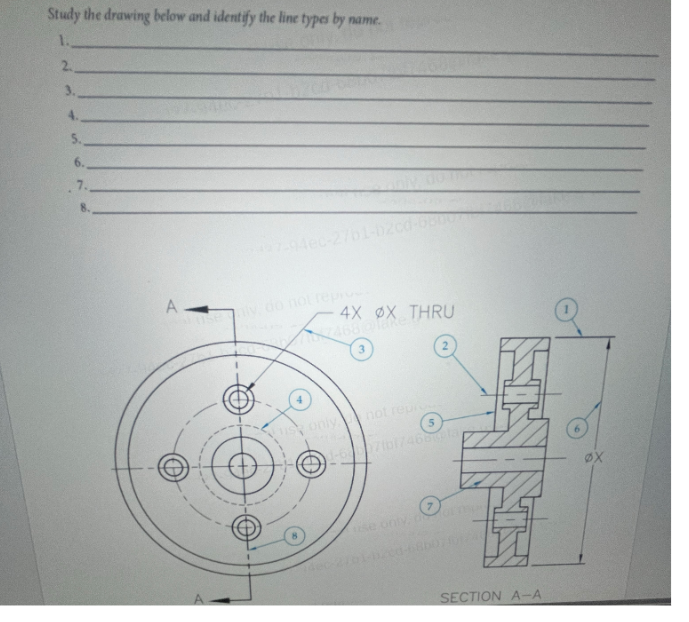 Solved Study the drawing below and identify the line types | Chegg.com