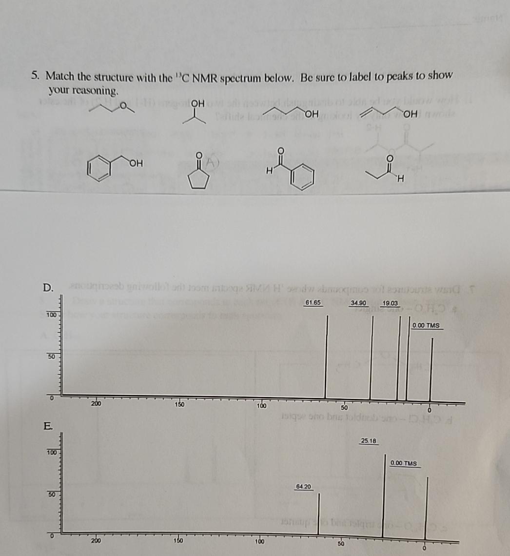 Solved Match the structure with the ?13C ﻿NMR spectrum | Chegg.com