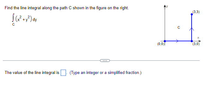 Solved Find the line integral along the path C ﻿shown in the | Chegg.com