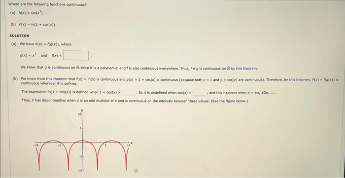 Solved Where Are The Following Functions Continuous A